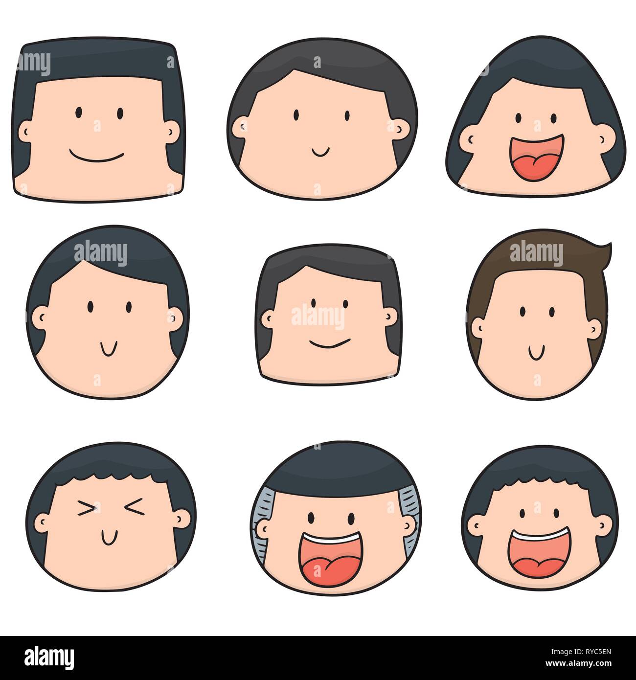 vector set of cartoon face Stock Vector Image & Art - Alamy