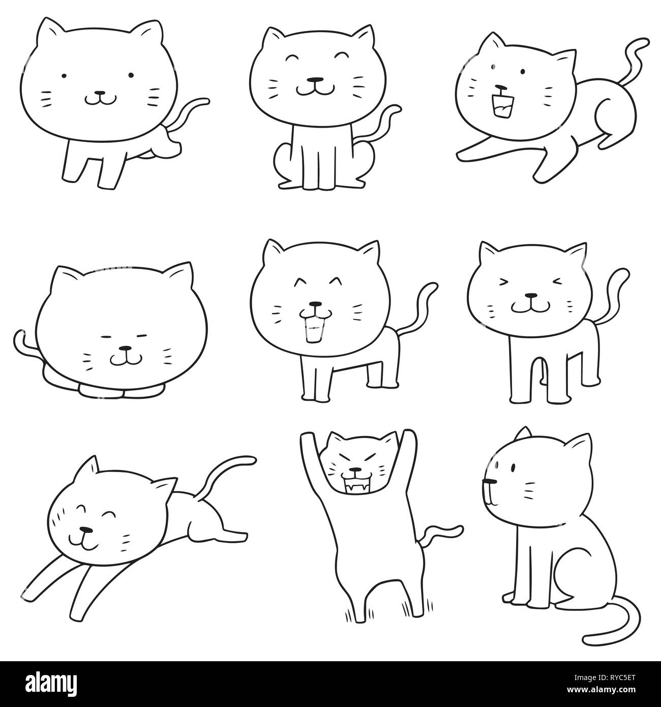 vector set of cats Stock Vector Image & Art - Alamy
