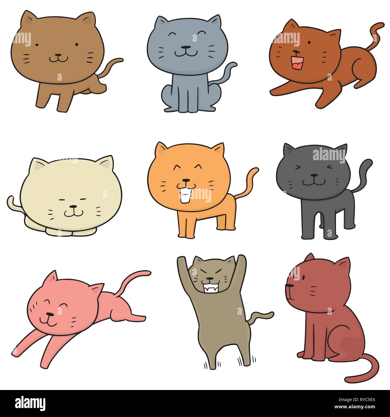vector set of cats Stock Vector Image & Art - Alamy