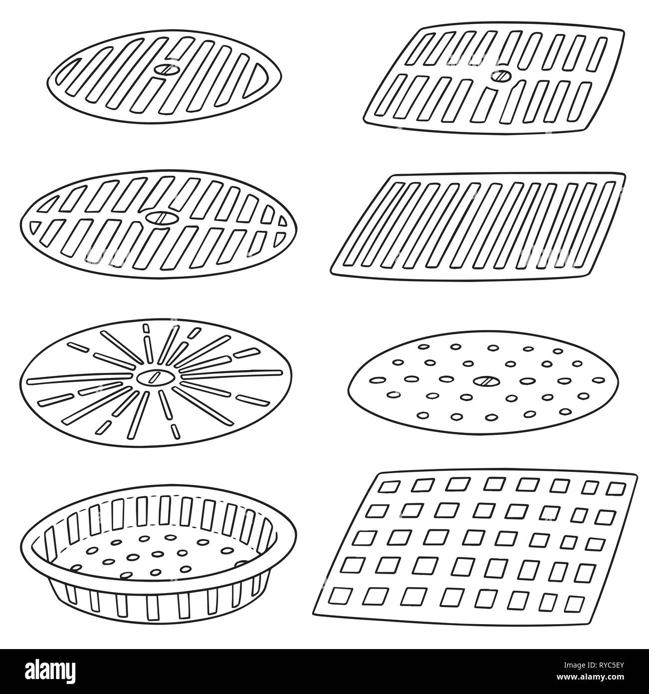 Street drainage cover Black and White Stock Photos & Images - Alamy