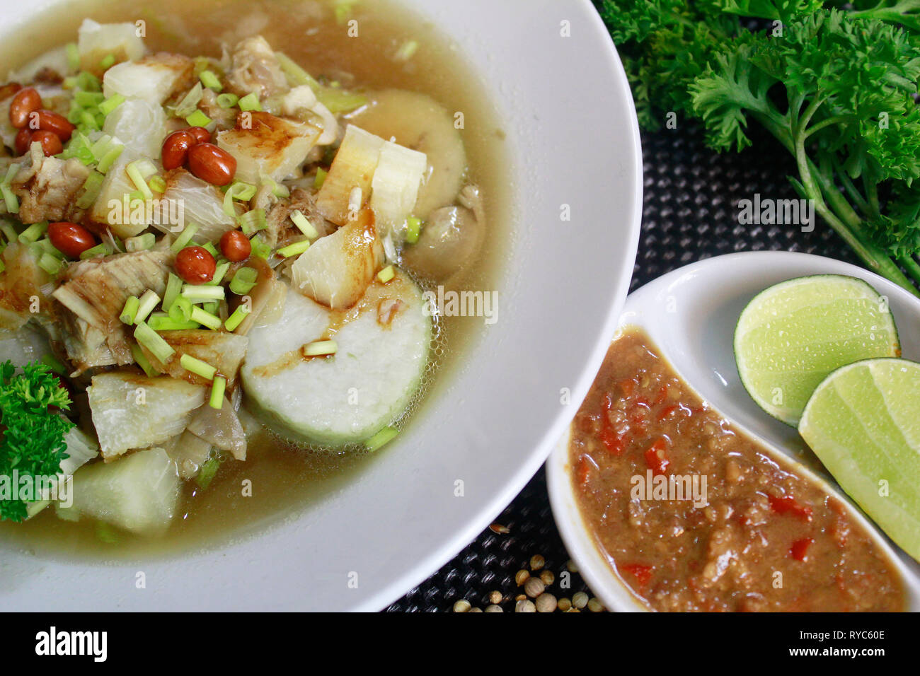 Soto Sabrang. Soto is a traditional Indonesian soup, Composed of broth ...