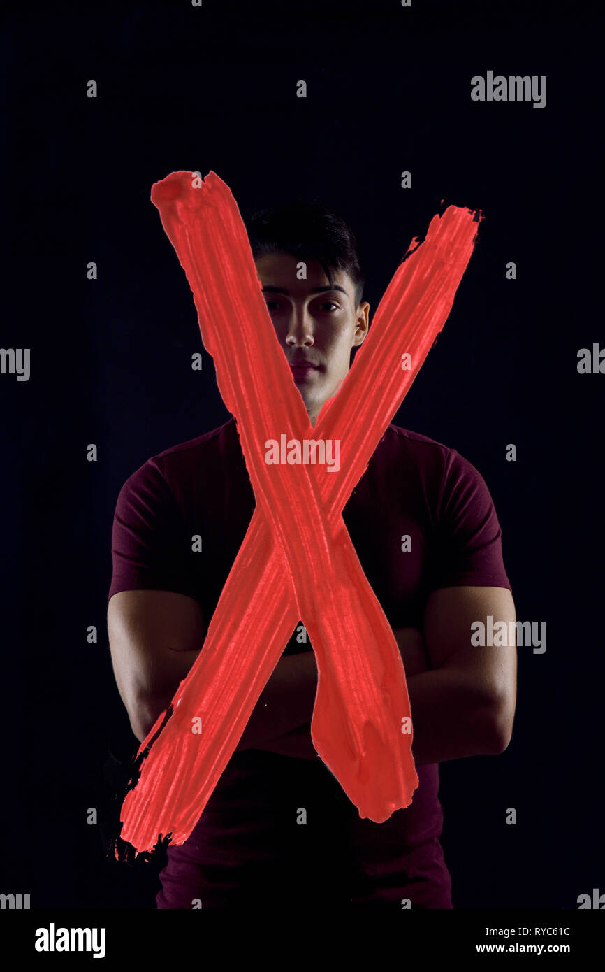 man with red cross Stock Photo - Alamy