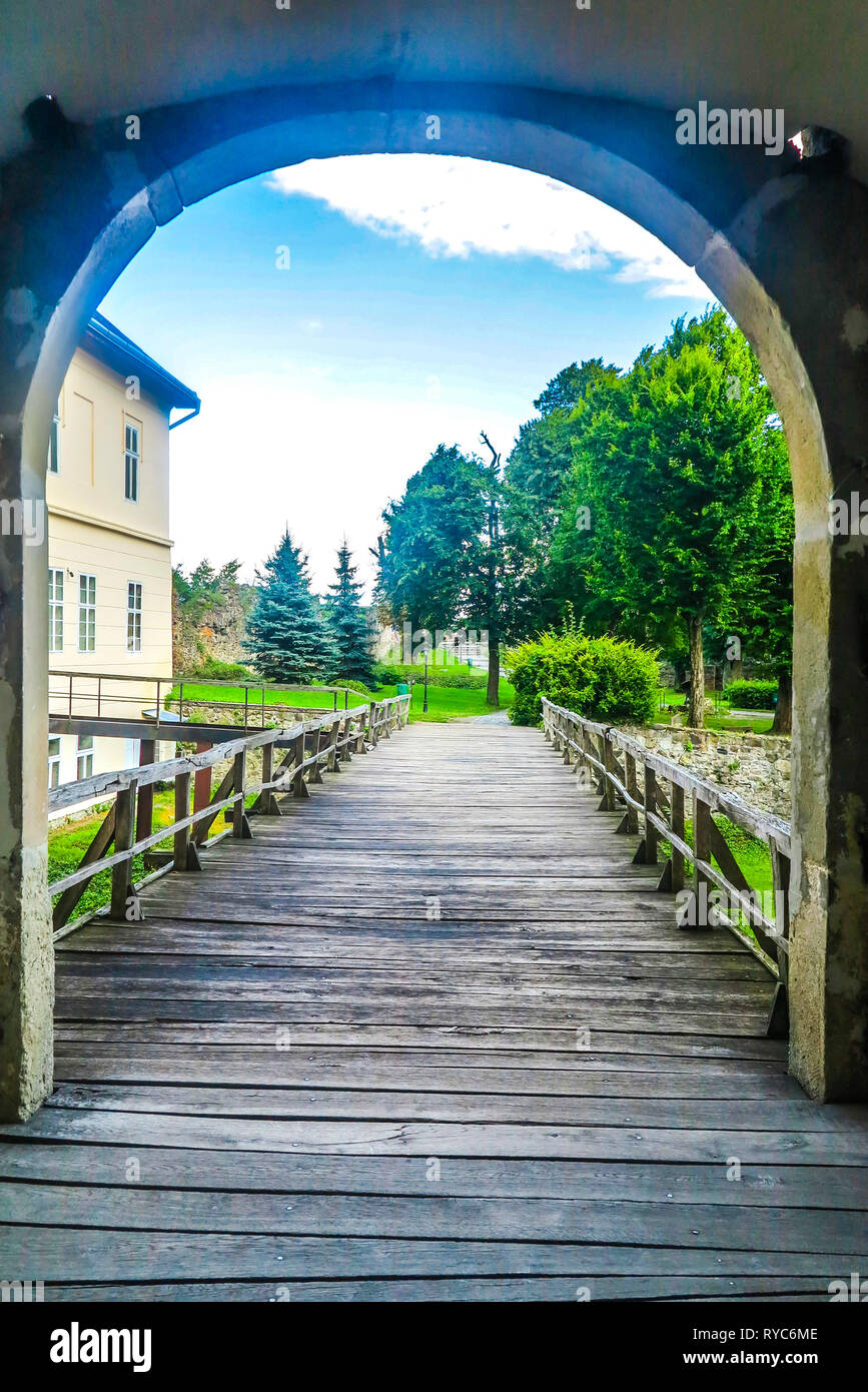 Uzhhorod Castle Citadel Exit Gate View Leading Lines Wooden Bridge ...