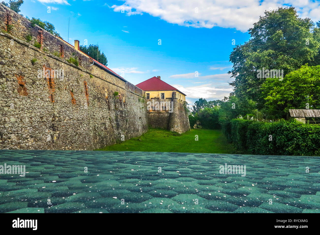 Uzhhorod Castle Citadel Exterior Fortificated Walls View with Blue Sky ...