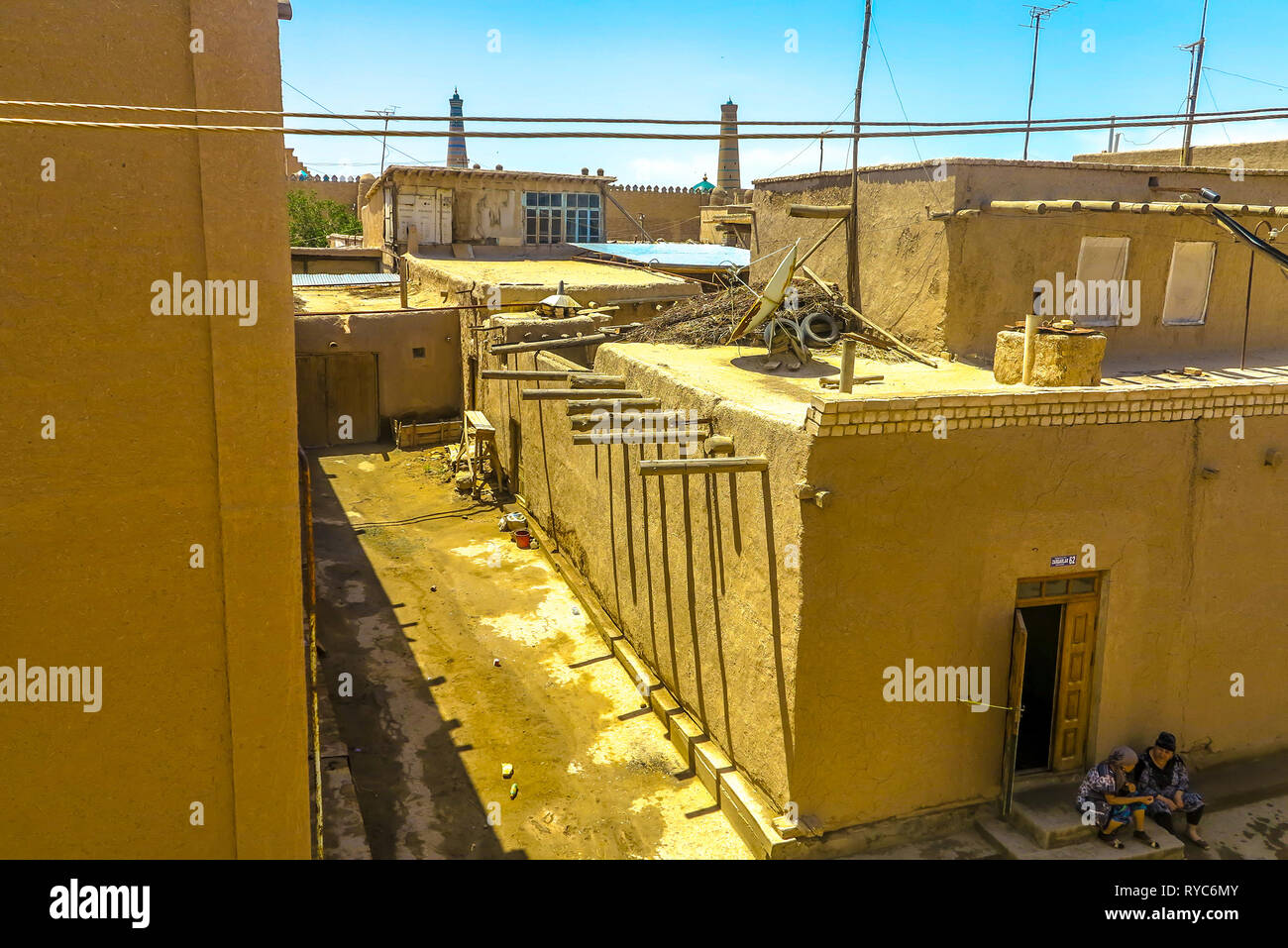 Khiva Old Town Common Alley Streets and Traditional Architecture ...