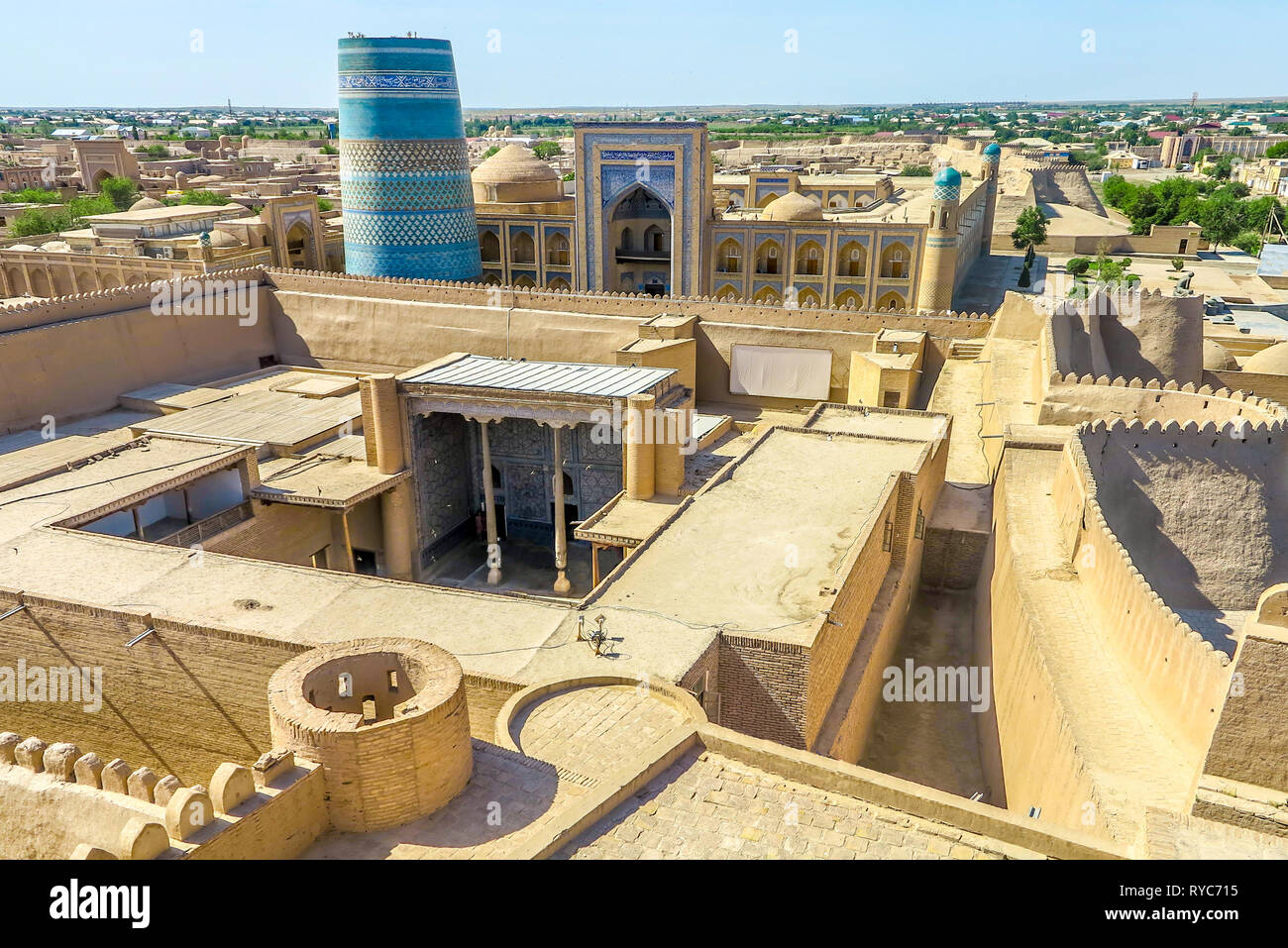 Khiva Old Town Kunya Ark Citadel Cityscape Viewpoint of Ak Sheikh Bobo ...