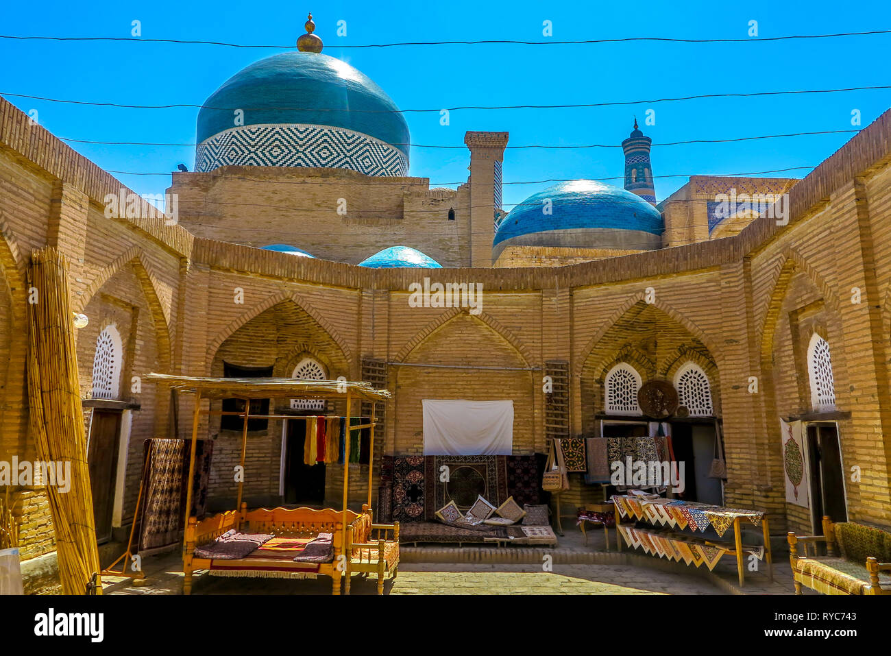Khiva Old Town Traditional Uzbek Architecture Courtyard with Pahlavan ...