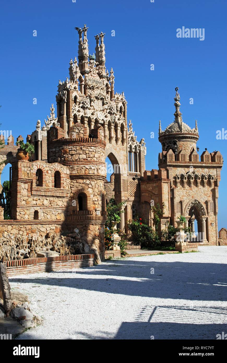 View of the Colomares castle which is a monument to Christopher ...