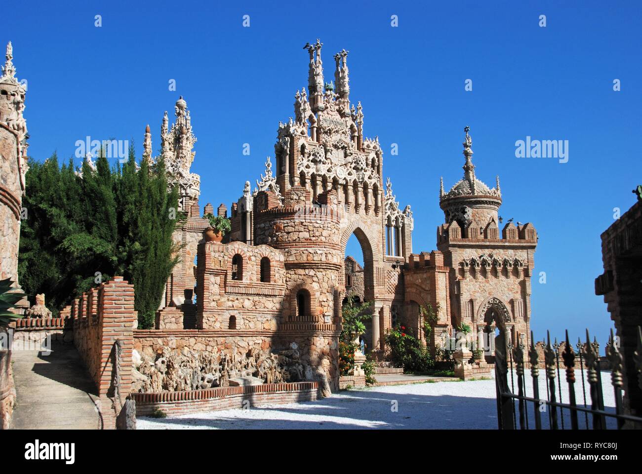 View of the Colomares castle which is a monument to Christopher ...