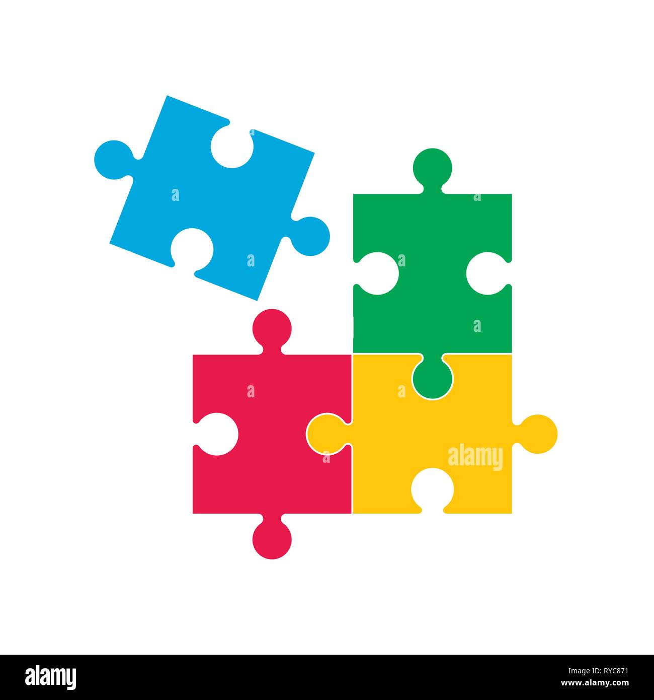 Vector illustration, flat design. Simple puzzle icon color Stock Vector ...