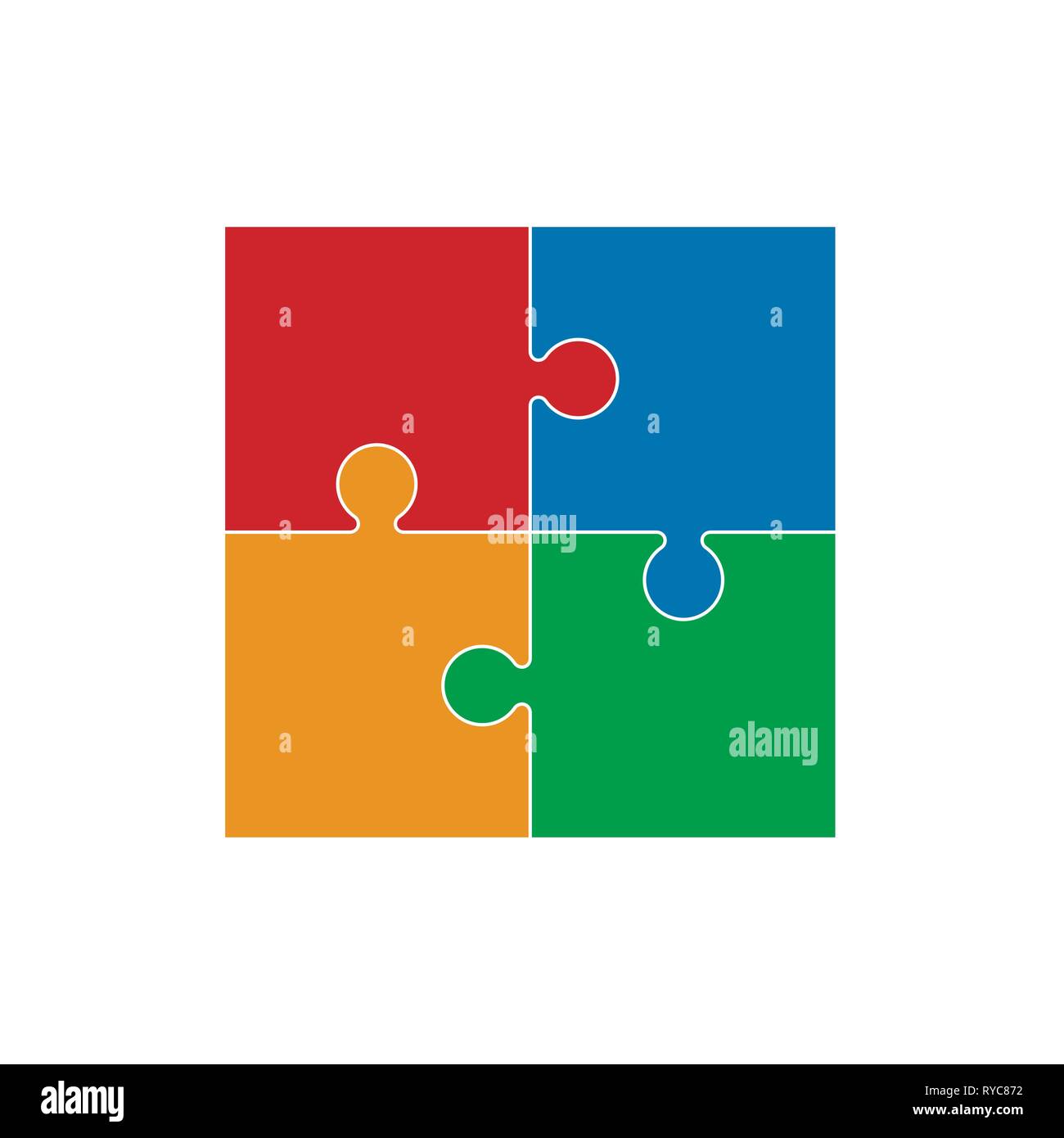Vector illustration, flat design. Simple puzzle icon color Stock Vector ...