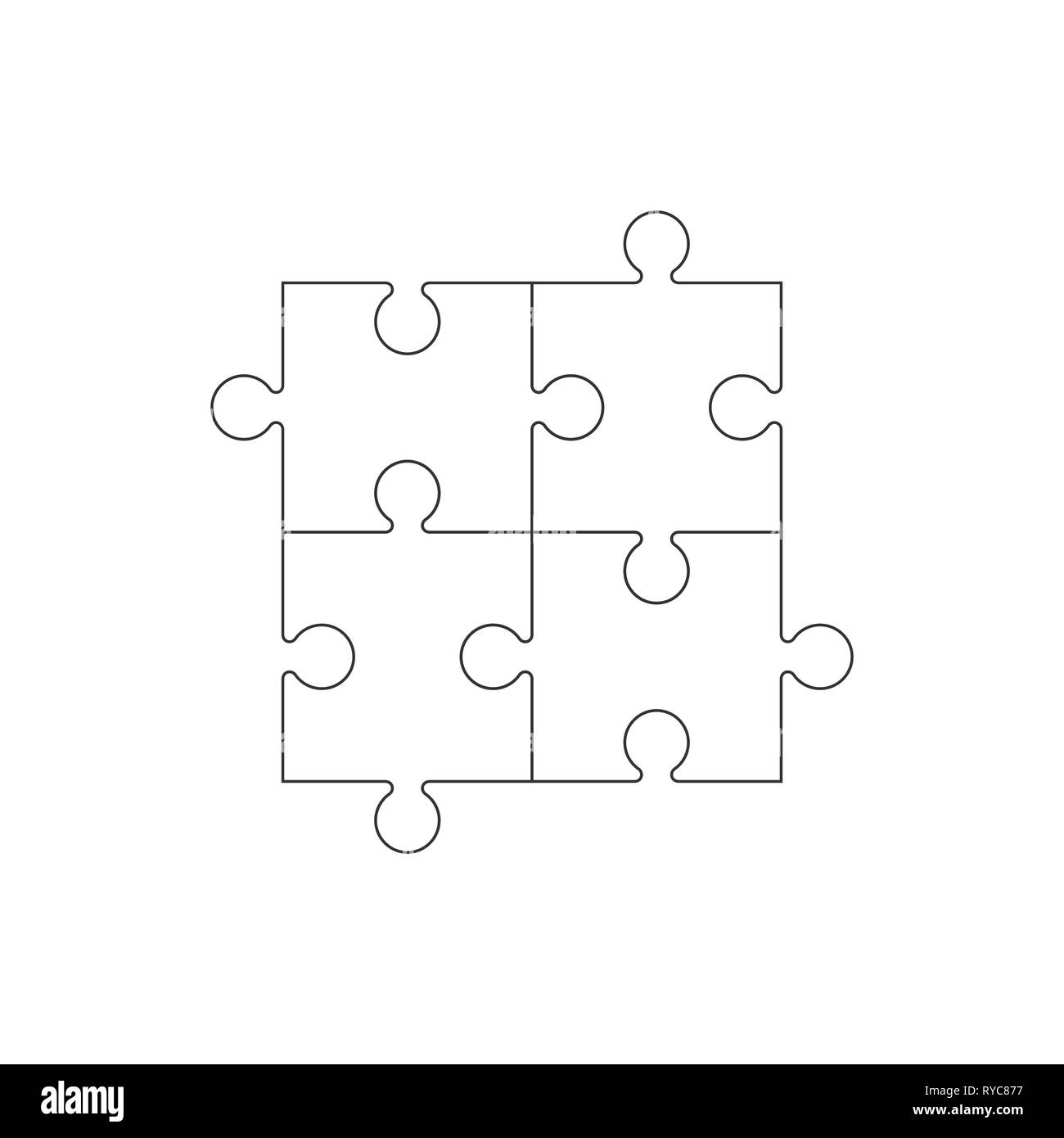 Vector illustration, flat design. Simple puzzle icon Stock Vector Image ...