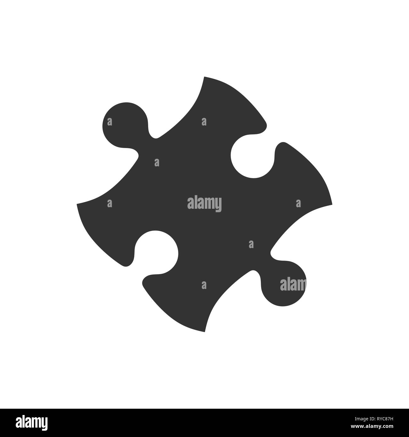 Vector illustration, flat design. Simple puzzle icon Stock Vector Image ...