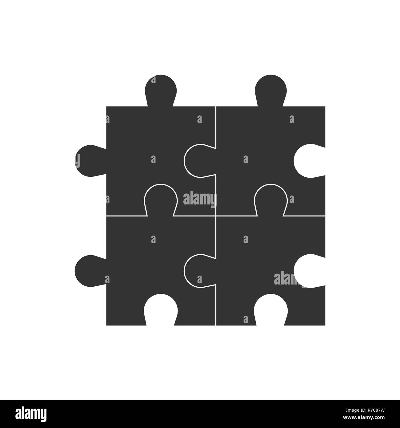 Vector illustration, flat design. Simple puzzle icon Stock Vector Image ...