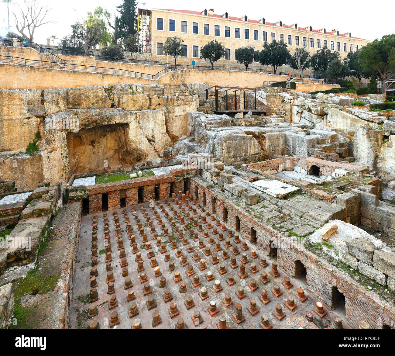 Downtown Beirut Ruins of Roman Baths, Lebanon Stock Photo - Alamy