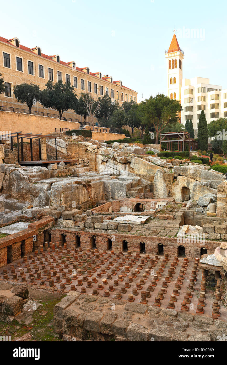 Downtown Beirut Ruins of Roman Baths, Lebanon Stock Photo - Alamy