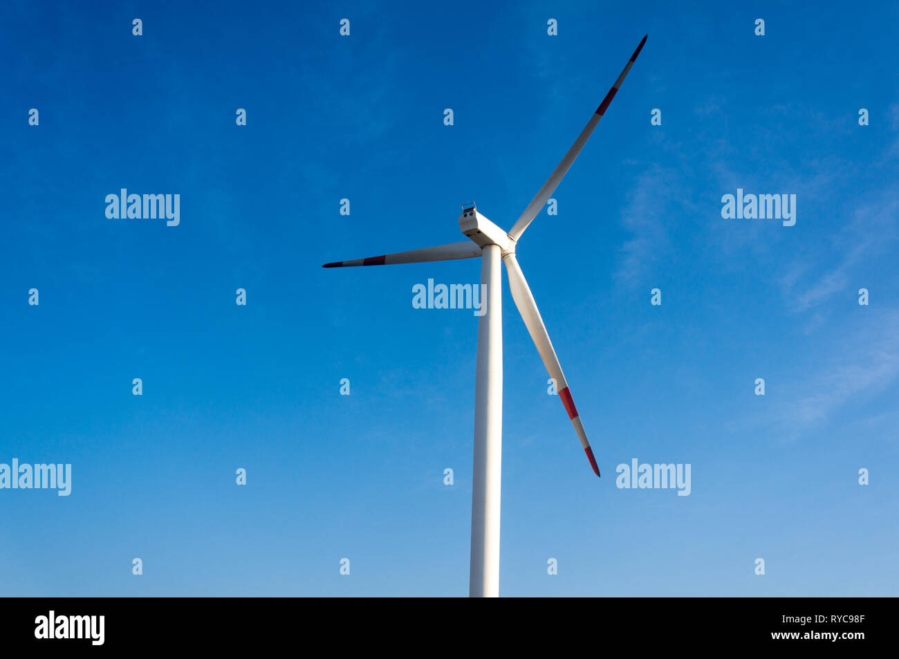 White modern windmill with three blades in Rajasthan Stock Photo - Alamy