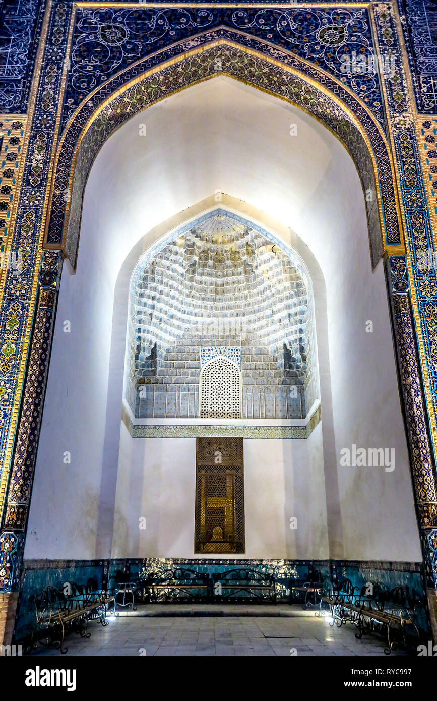 Samarkand Gur-e Amir Complex Mausoleum Exterior Muqarna Honeycomb ...