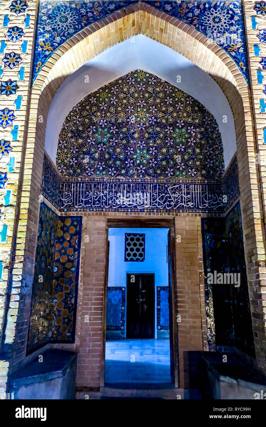 Samarkand Gur-e Amir Complex Mausoleum Main Gate Entrance View Iwan at ...