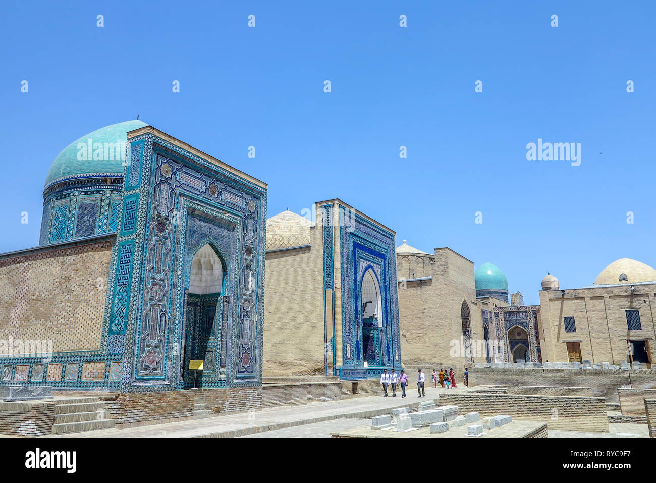 Samarkand Shah-i-Zinda Necropolis Ensemble Blue Tiles Ornament Facade ...