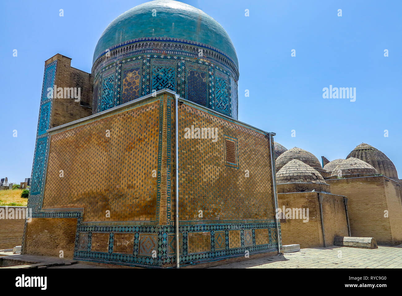 Samarkand Shah-i-Zinda Necropolis Ensemble Back View of Mausoleum with ...