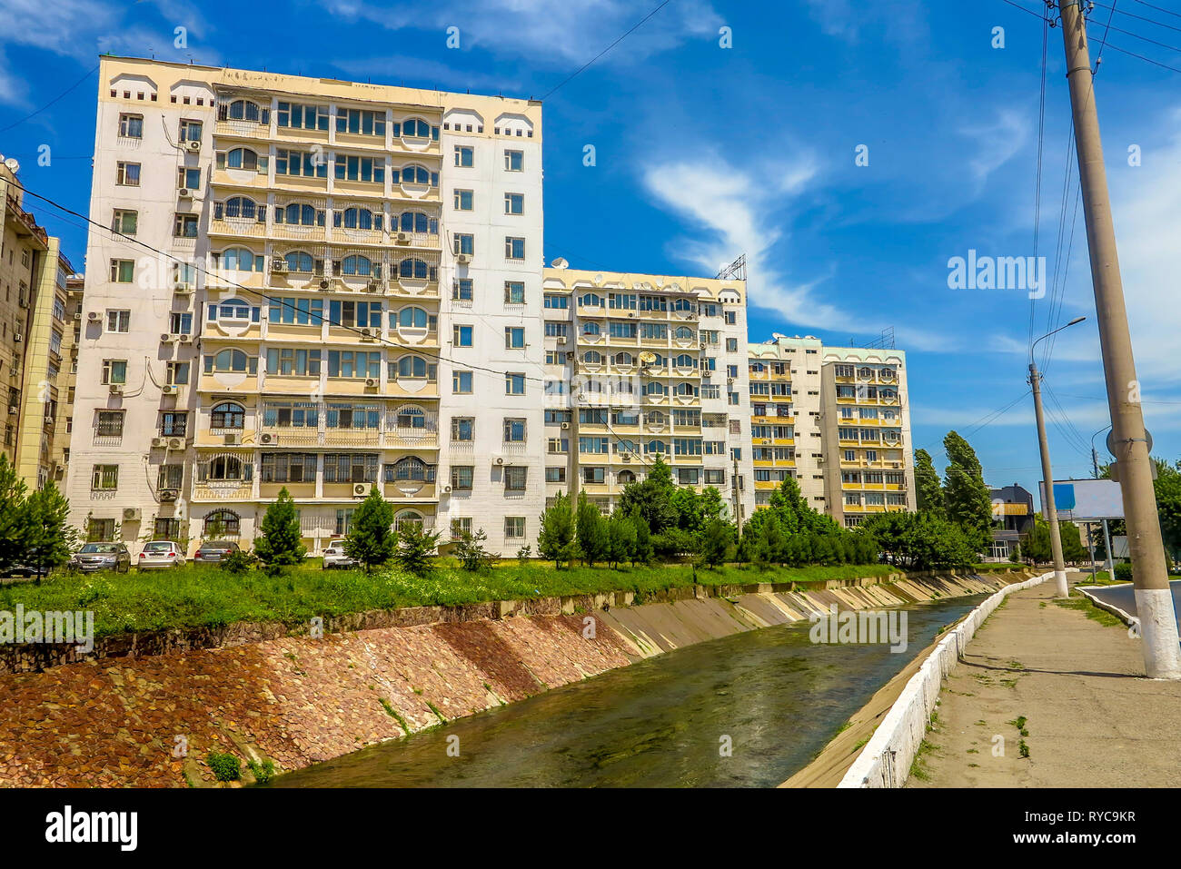 Tashkent Common Soviet Architecture Apartment Buildings next to Salar ...