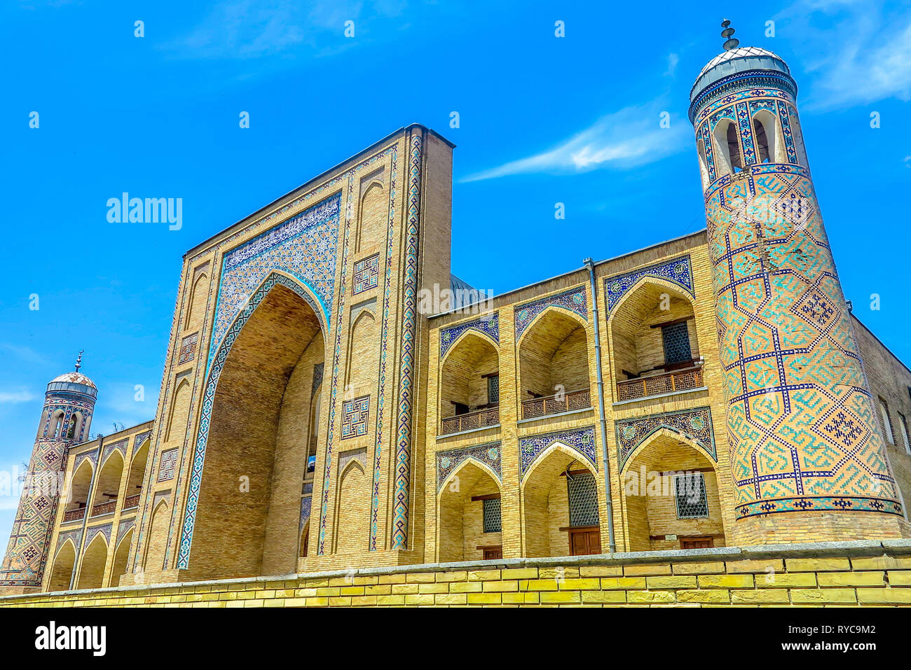 Tashkent Kukeldash Madrasa Main Gate Entrance Iwan Side Viewpoint Stock ...
