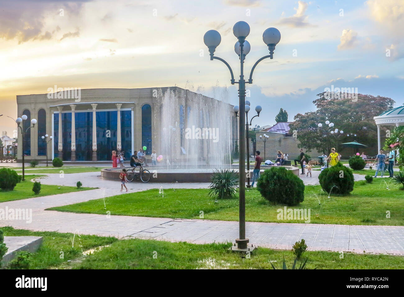 Kokand City Common Buildings at Late Afternoon and Cloudy Weather ...