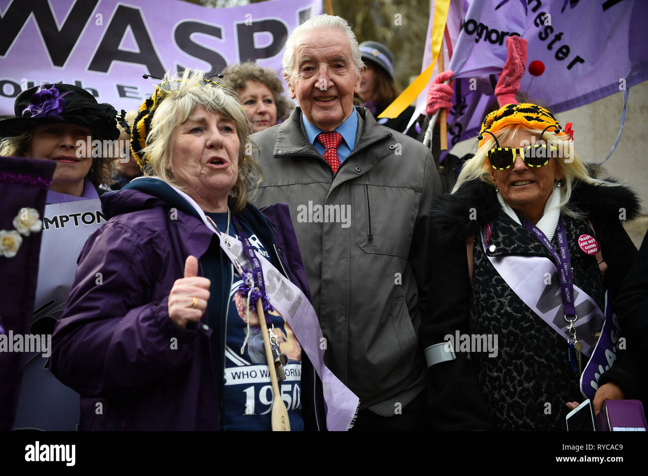 Veteran Labour MP Dennis Skinner (centre) with WASPI (Women Against ...