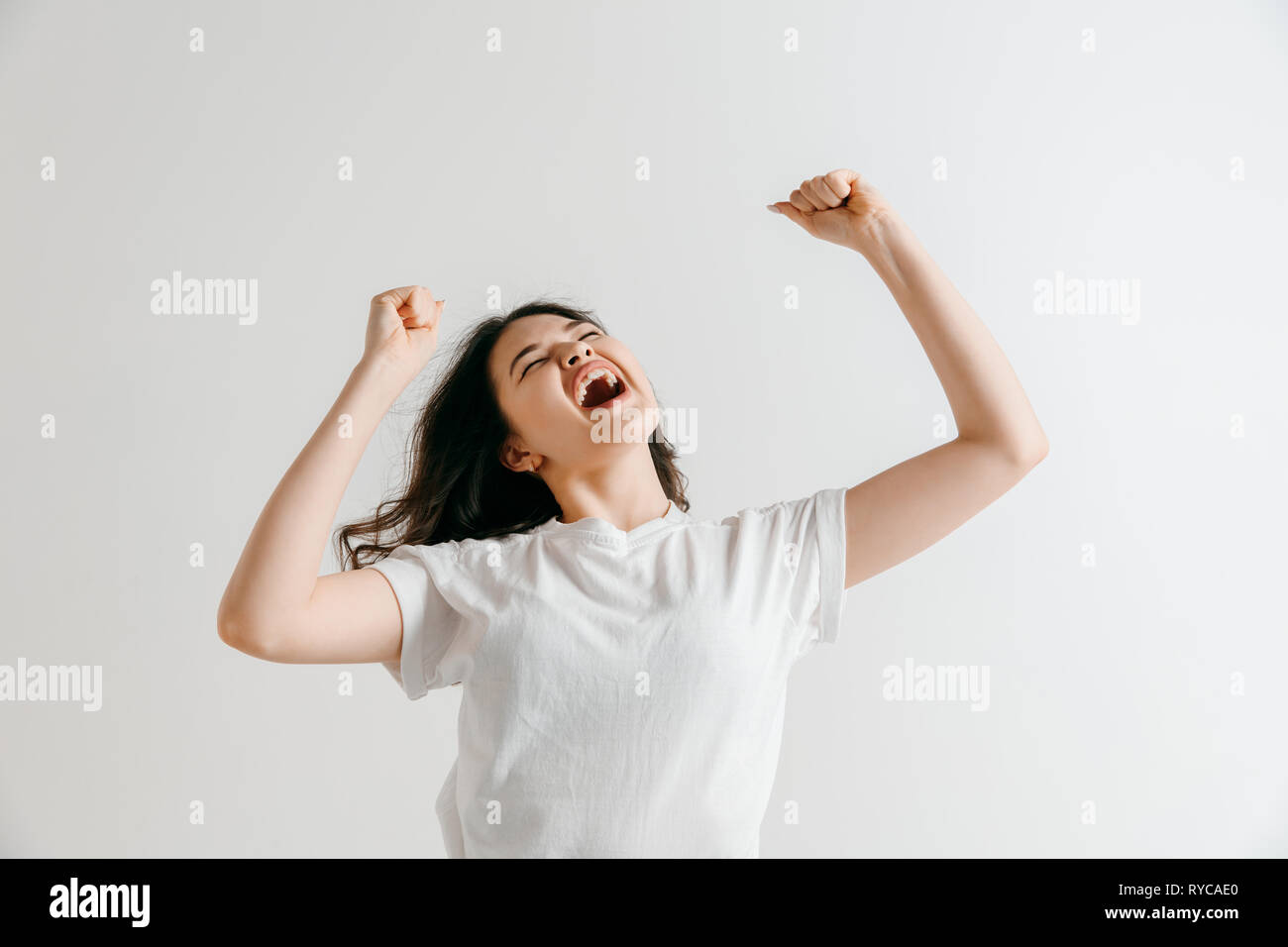 I won. Winning success happy woman celebrating being a winner. Dynamic ...