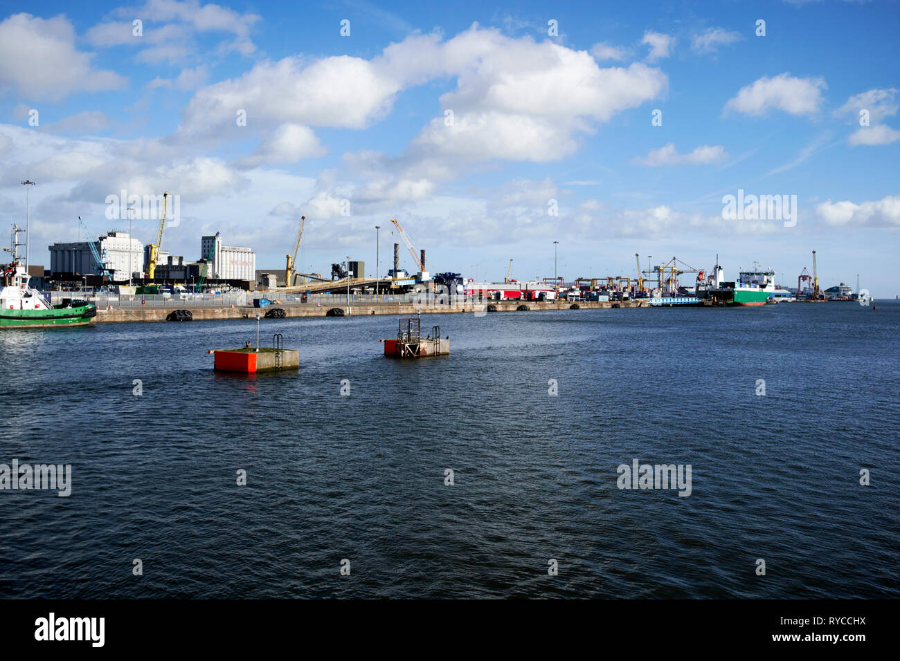 river liffey docks at dublin port Dublin Republic of Ireland europe ...