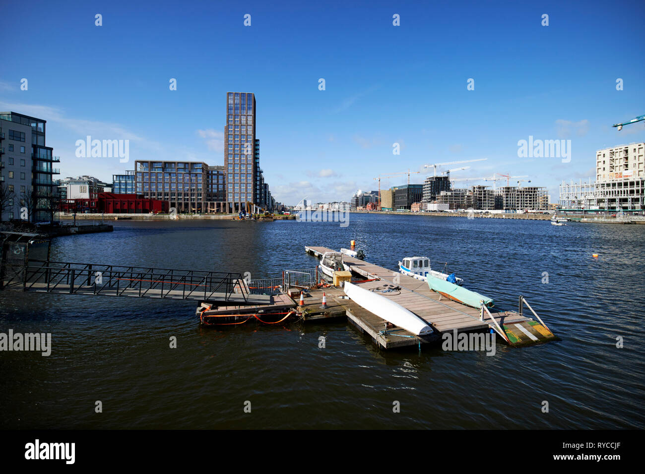 st patricks rowing club pontoon on the river liffey Dublin Republic of ...