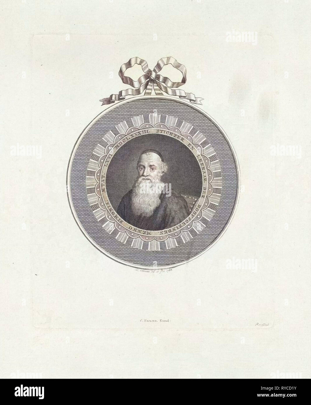 Portrait of Menno Simons, Louis E.F. Garreau, Martinus Nieuwenhuyzen ...