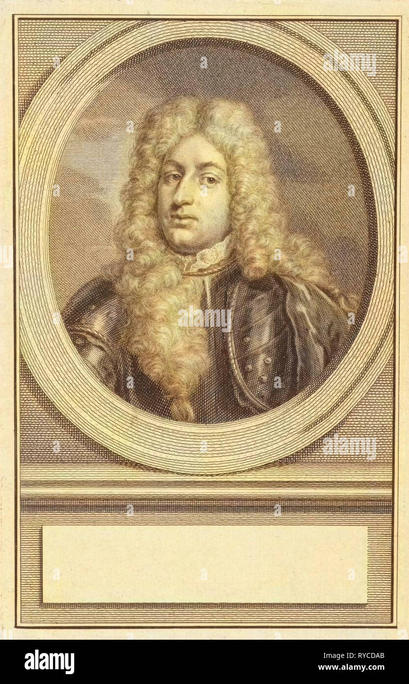 Portrait of Adolf Hendrik van Rechteren, print maker: Jacob Houbraken ...