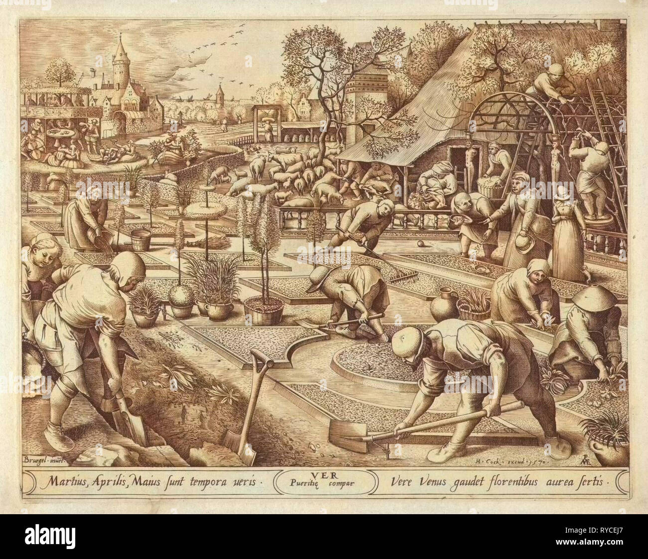 Spring, Pieter van der Heyden, Hieronymus Cock, 1570 Stock Photo - Alamy