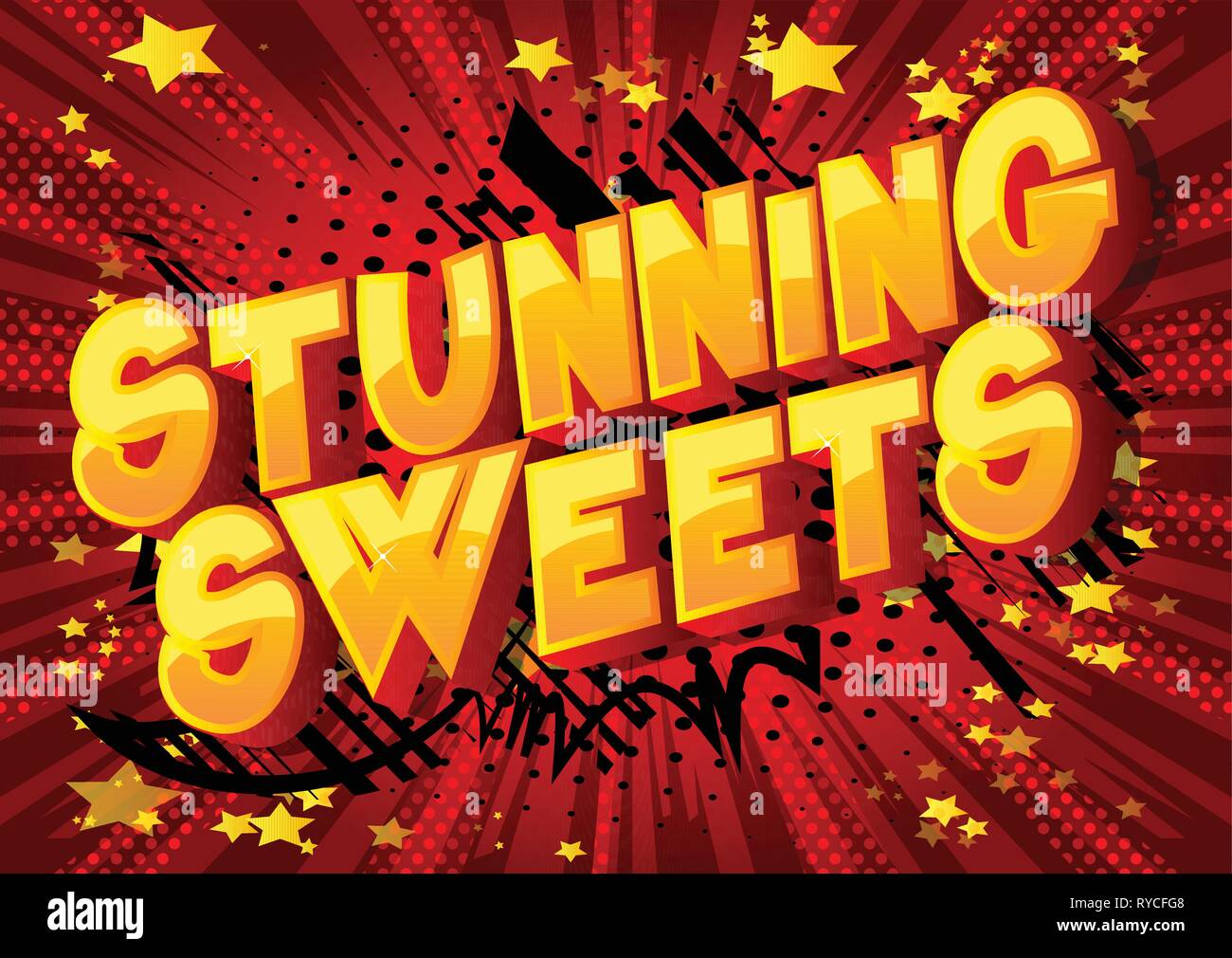 Stunning Sweets - Vector illustrated comic book style phrase on ...