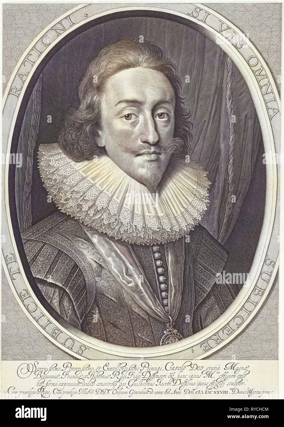 Portrait of Charles I, king of England in oval, Willem Jacobsz. Delff ...