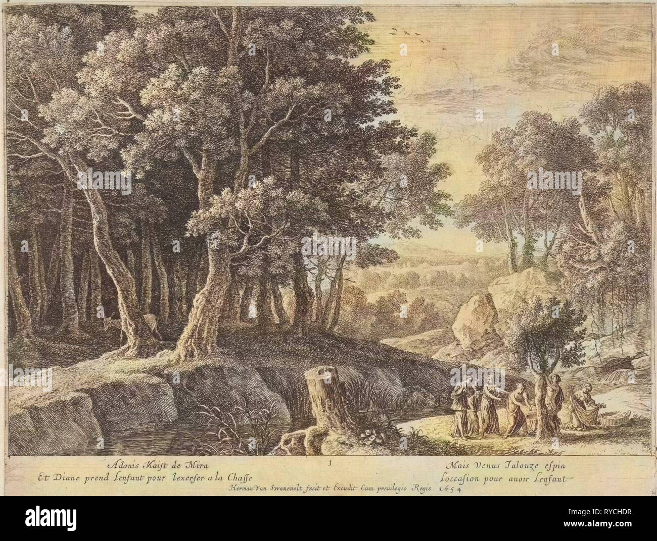 Birth of Adonis, Herman van Swanevelt, 1654 Stock Photo - Alamy