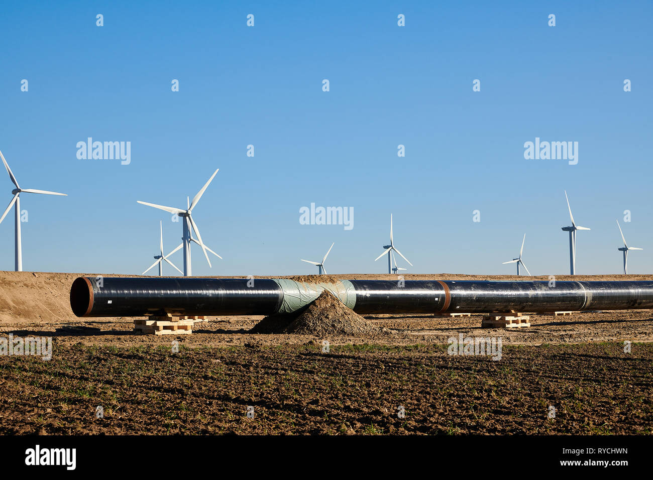 Construction site of the European natural gas pipeline EUGAL near ...