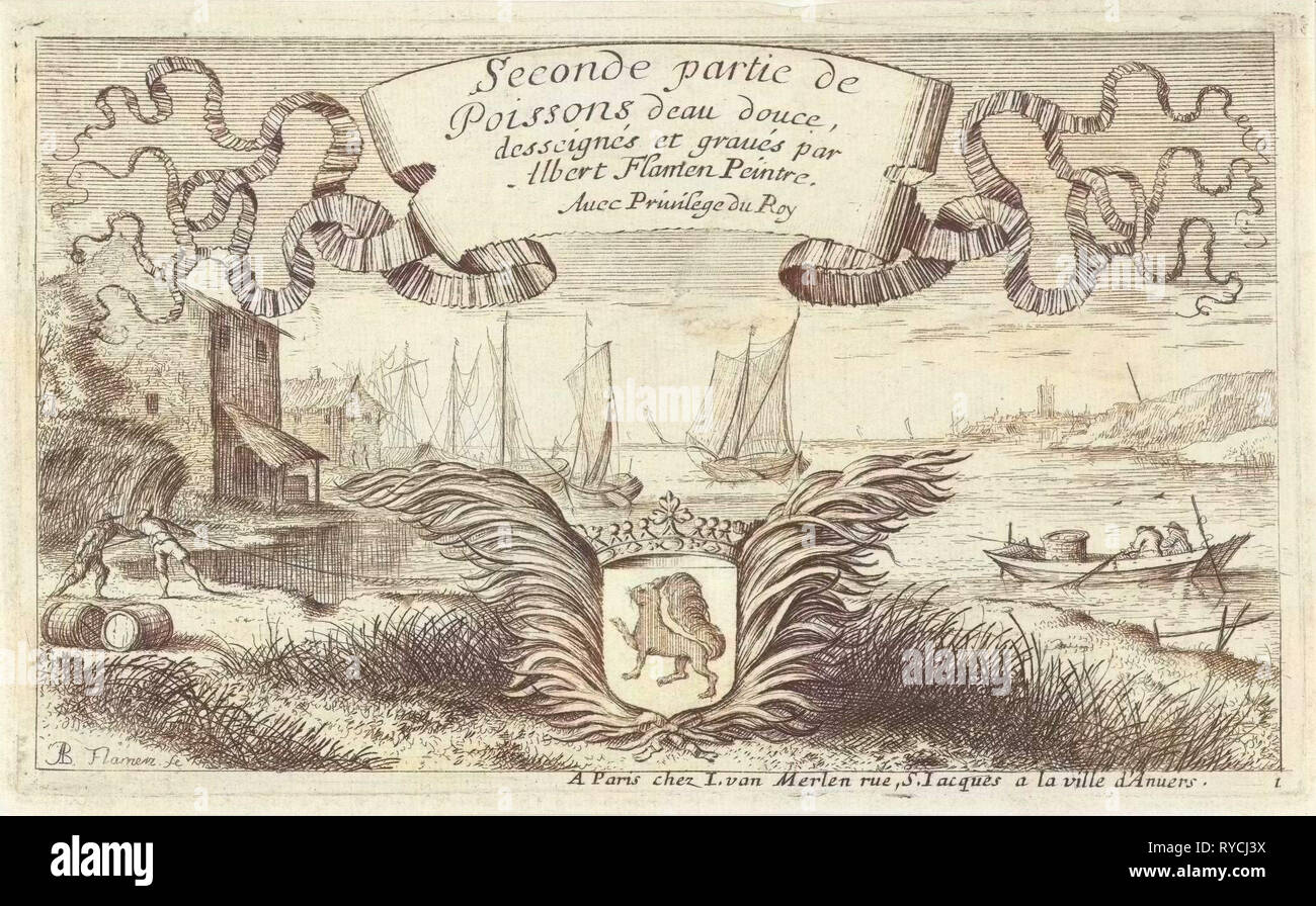 River landscape with weapon, Albert Flamen, 1664 Stock Photo - Alamy