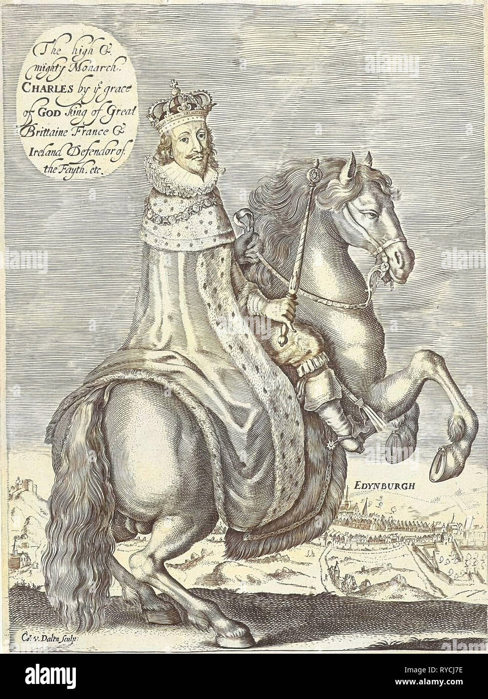 Equestrian Portrait of Charles I, King of England, Cornelis van Dalen ...