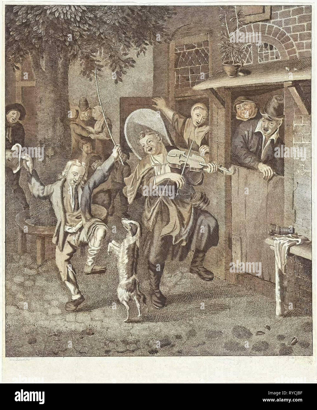 Street musicians, Anonymous, 1830 - 1887 Stock Photo - Alamy