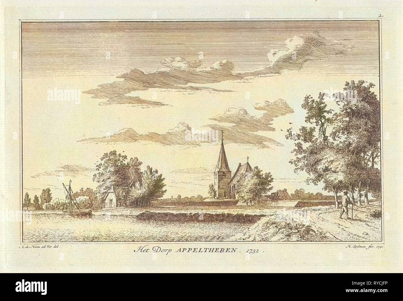 View Appeltern, Hendrik Spilman, 1740 Stock Photo - Alamy