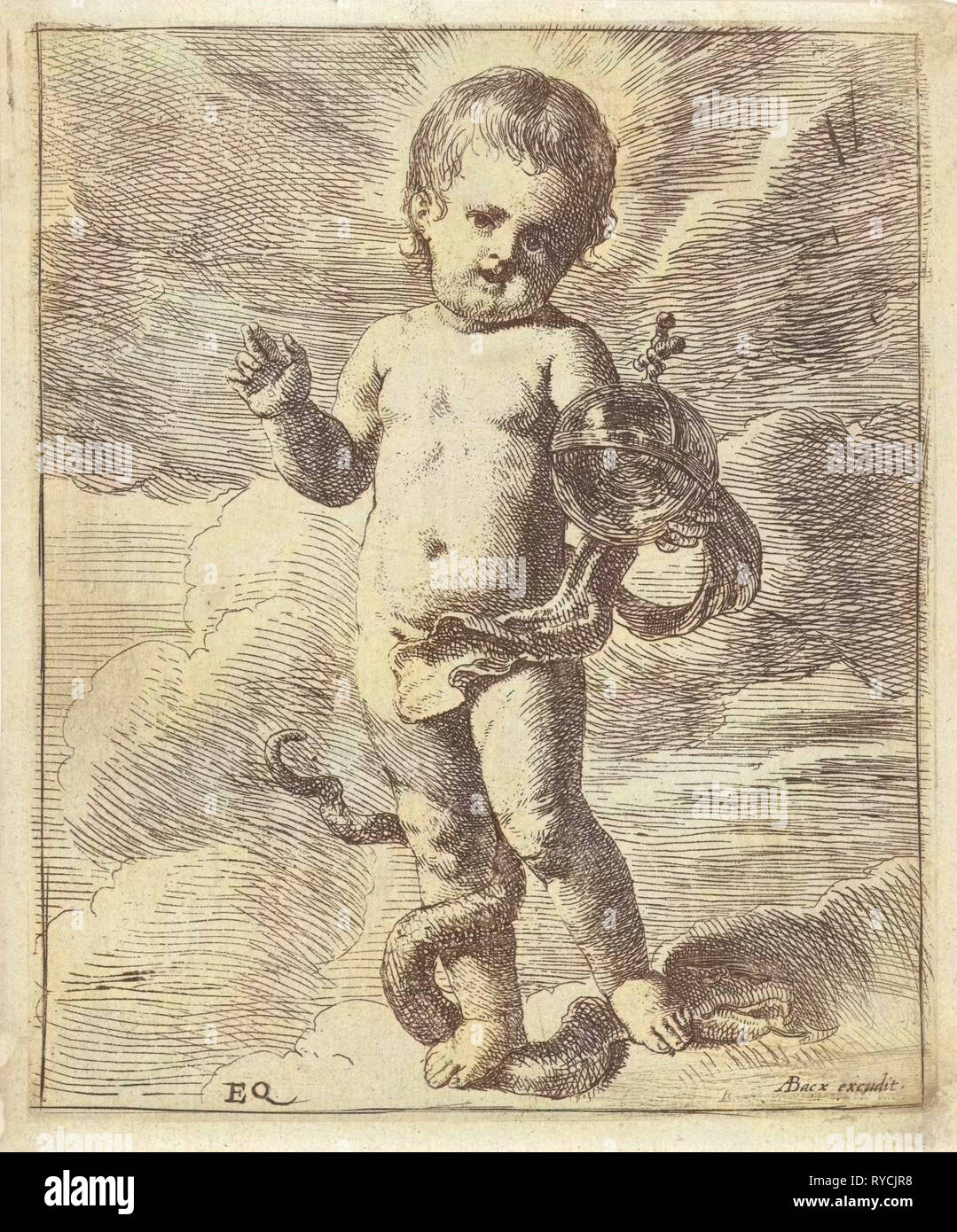 Blessing Christ Child, Erasmus Quellinus (II), A. Bacx, 1617 - 1687 ...