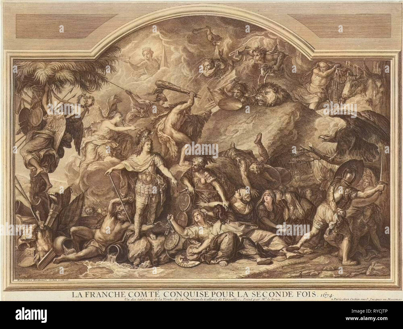 Allegory of the reconquest of Franche-Comté, 1674, France Stock Photo ...