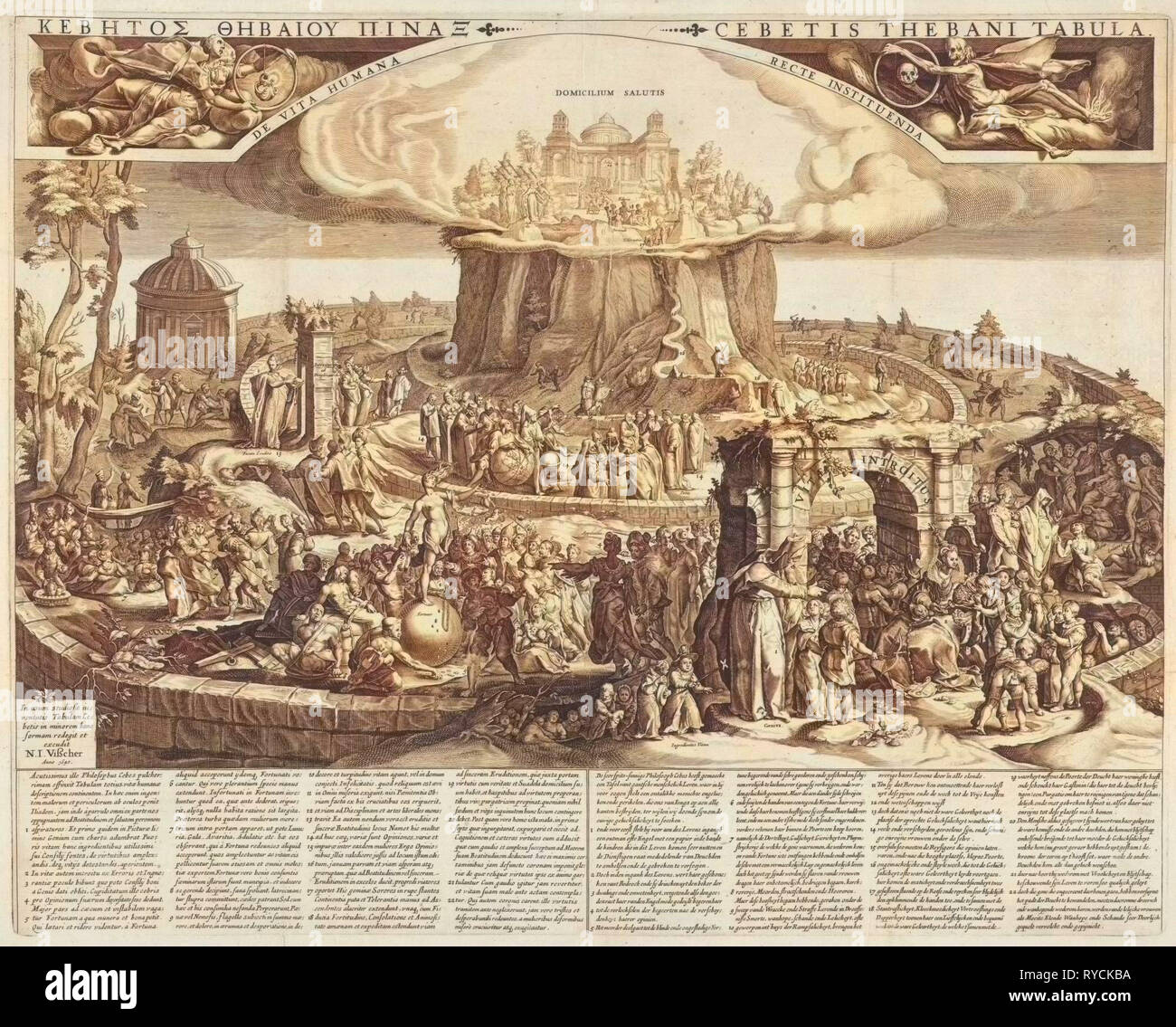 Tabula Cebetis, Jacob Matham, print maker: Anonymous, Hendrick Goltzius ...