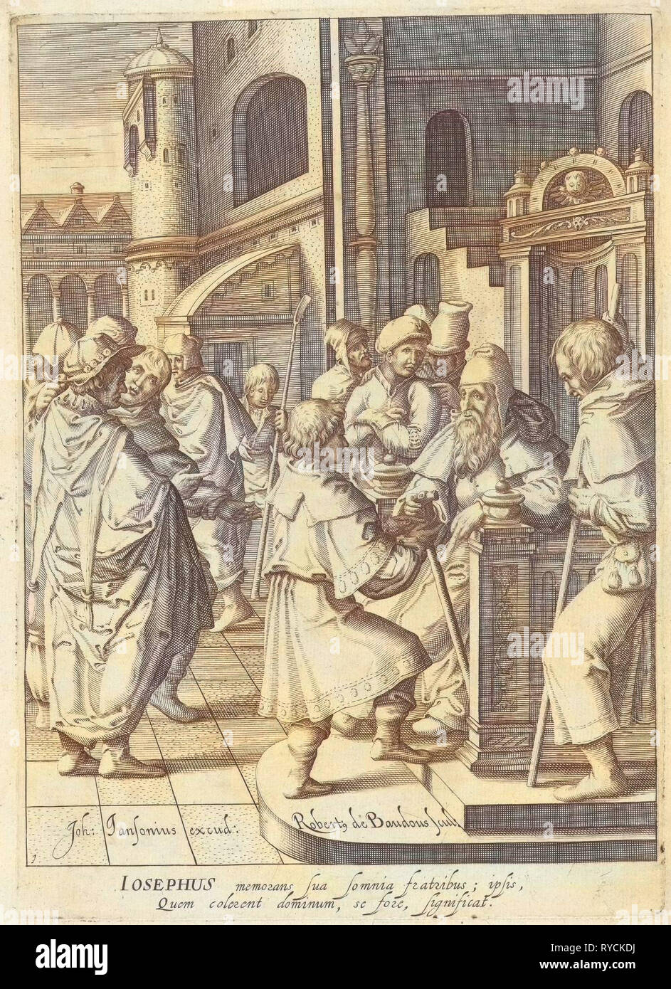 Joseph tells his dreams to Jacob, Robert de Baudous, Lucas van Leyden ...