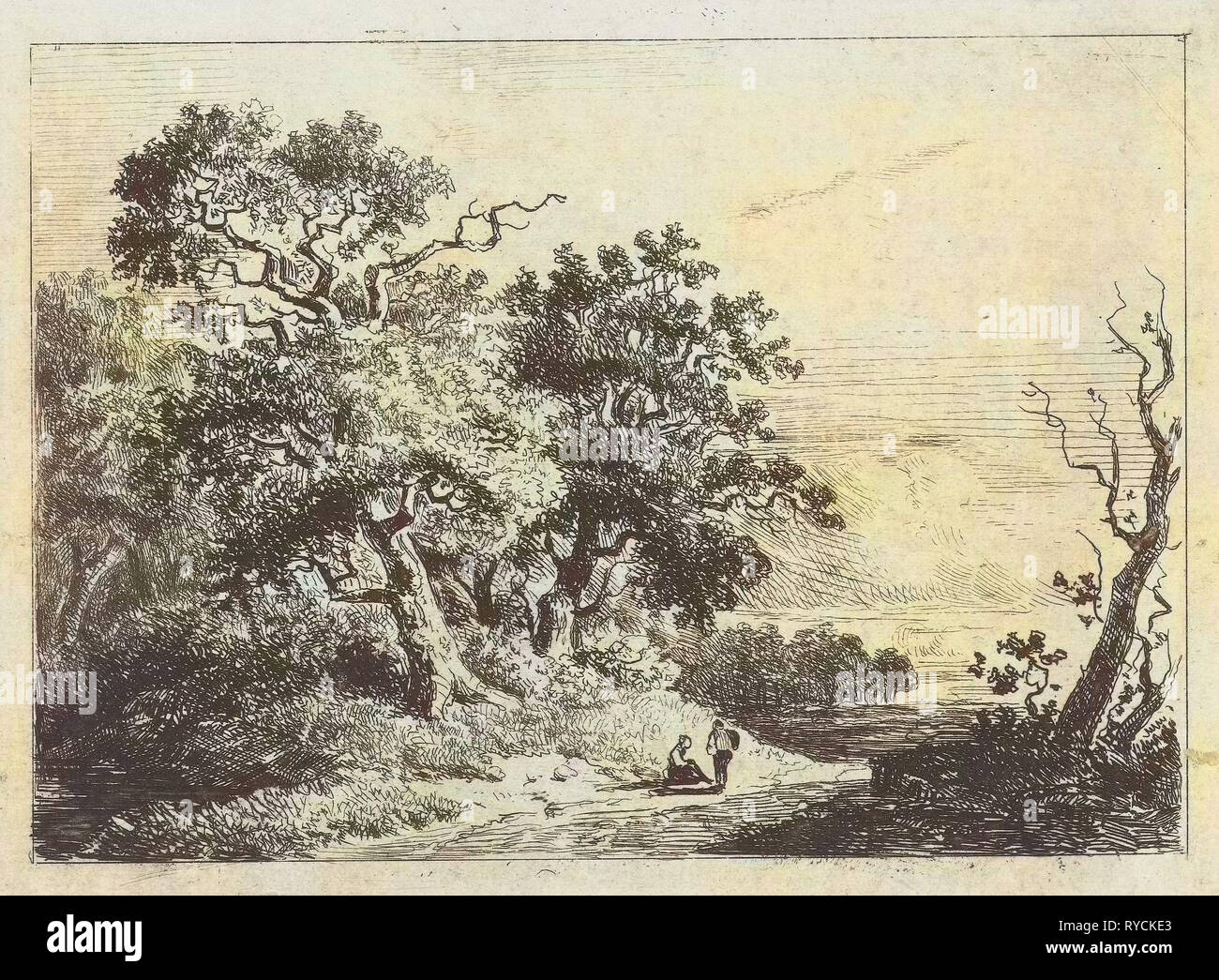 Landscape with trees and figures, Constantinus Cornelis Huysmans, 1820 ...