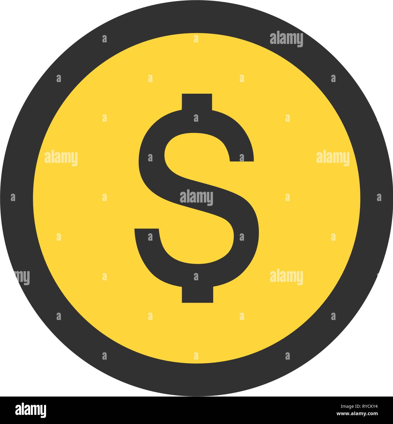 Money icon, dollar symbol in circle. cash or coin illustration ...