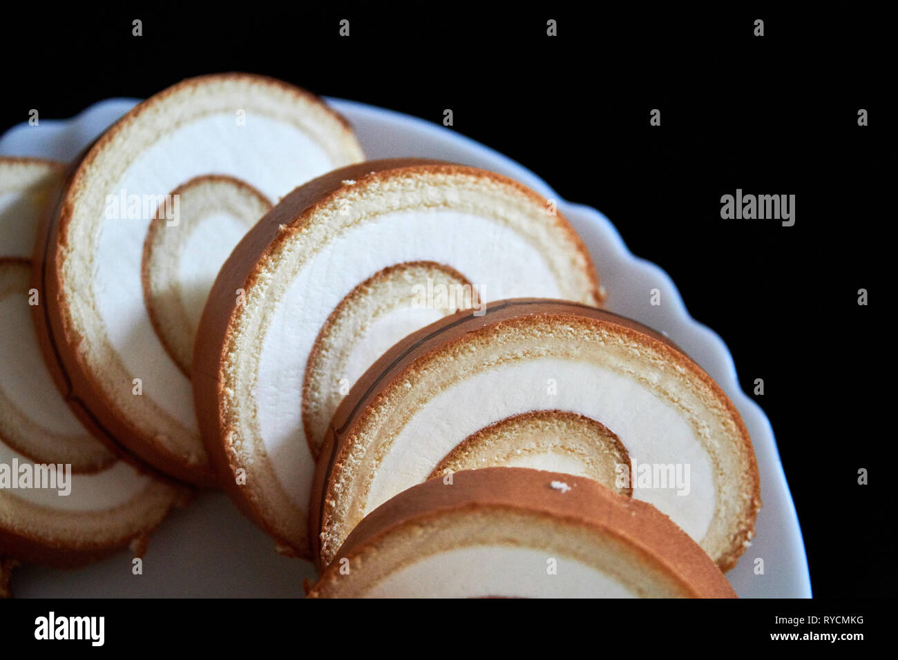 Biscuit swiss roll on hi-res stock photography and images - Alamy
